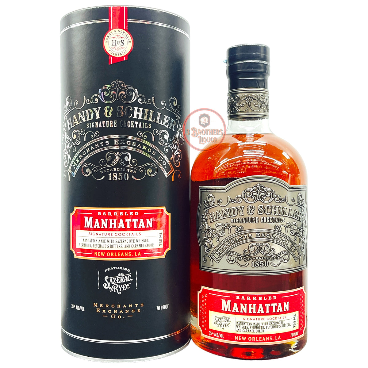 Handy & Schiller Sazerac Rye Barreled Manhattan Signature Cocktail – 3brothersliquor