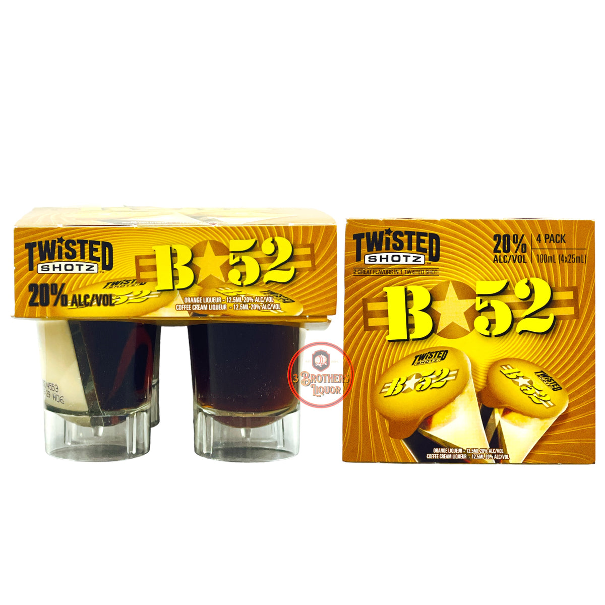 Twisted Shotz B52 Flavoured 4Pk Mixed Shots RTD – 3brothersliquor