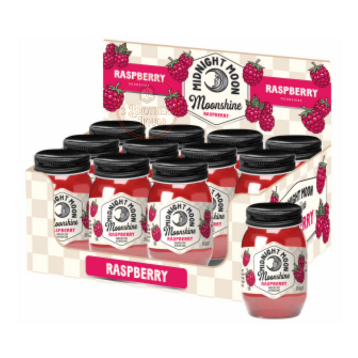 Midnight Moonshine Raspberry Flavored Moonshine Mini Shots (12 Of 50ML ...