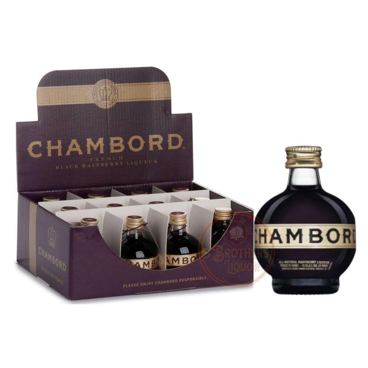 Chambord French Black Raspberry Liqueur Mini Shots (12 Of 50ML ...