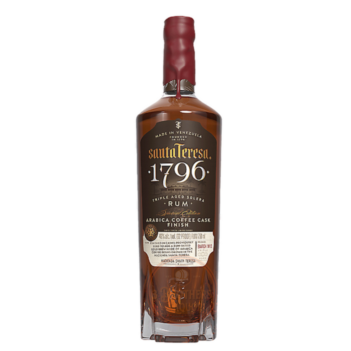 Santa Teresa 1796 Arabica Coffee Cask Finish Triple Aged Solera Rum ...