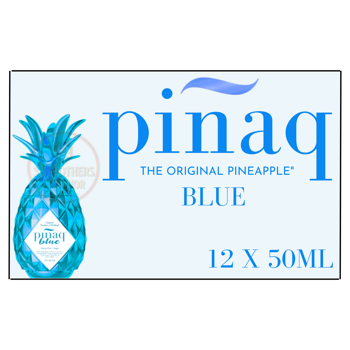 Pinaq The Original Pineapple Blue Liqueur Mini Shots (12 Of 50ML ...