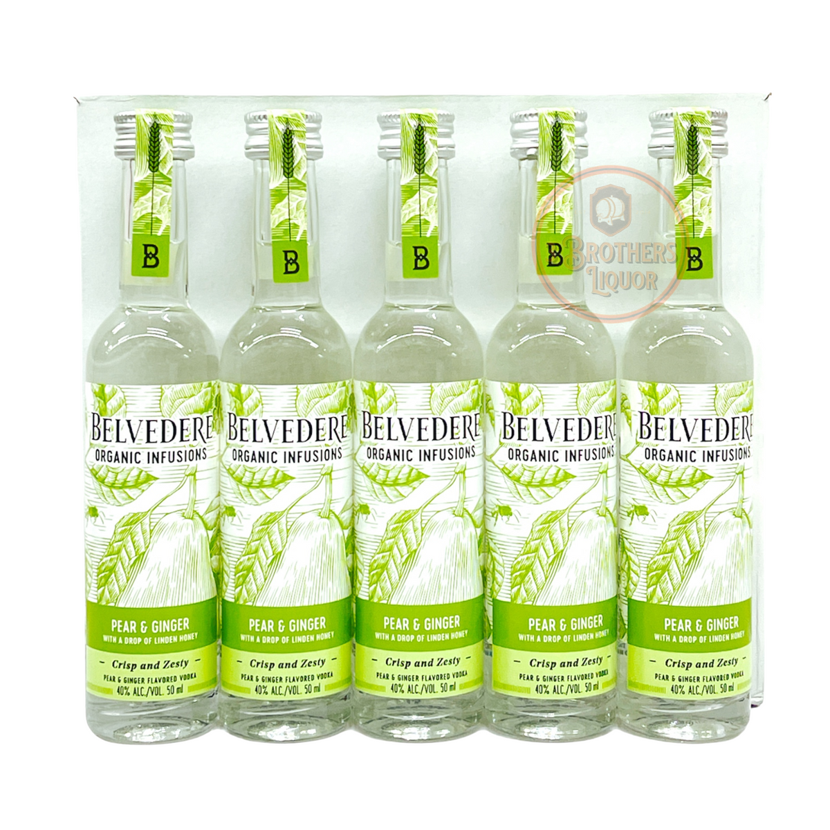 Belvedere Organic Infusions Pear & Ginger Flavored Vodka Mini Shots (1 ...