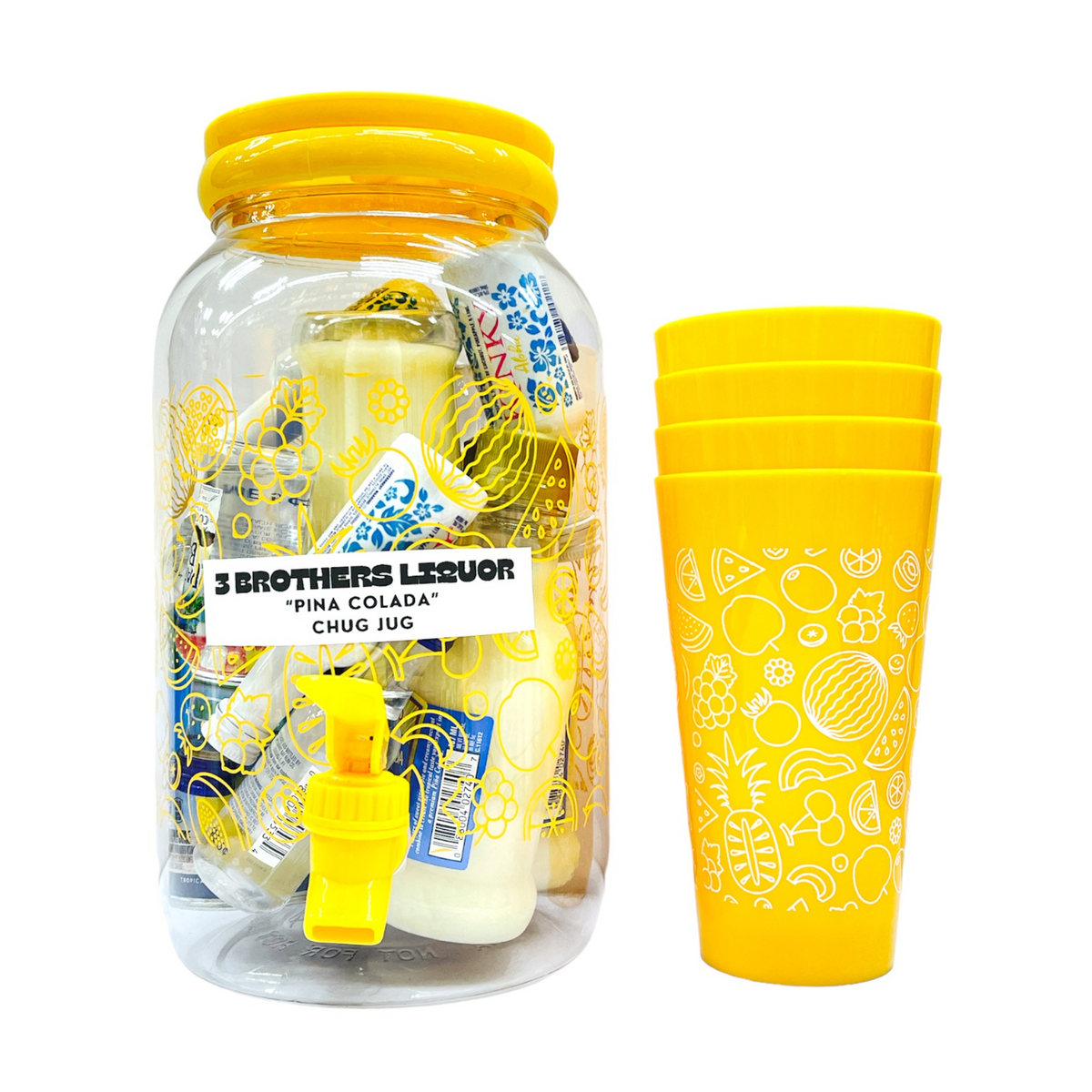 3 Brothers Liquor Pina Colada Chug Jug Alcohol Cocktail Bucket ...