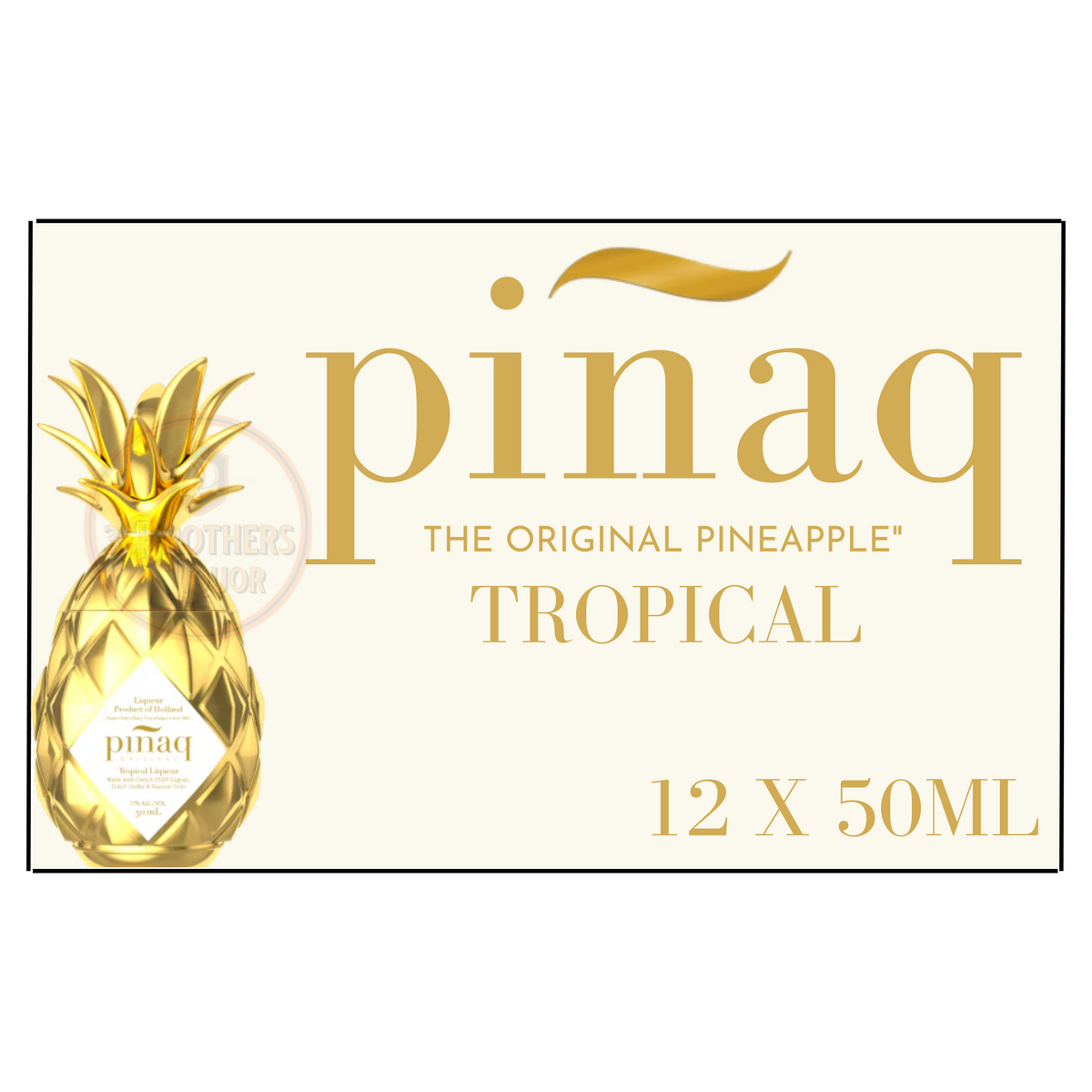 Pinaq The Original Pineapple Tropical Liqueur Mini Shots (12 Of 50ML ...
