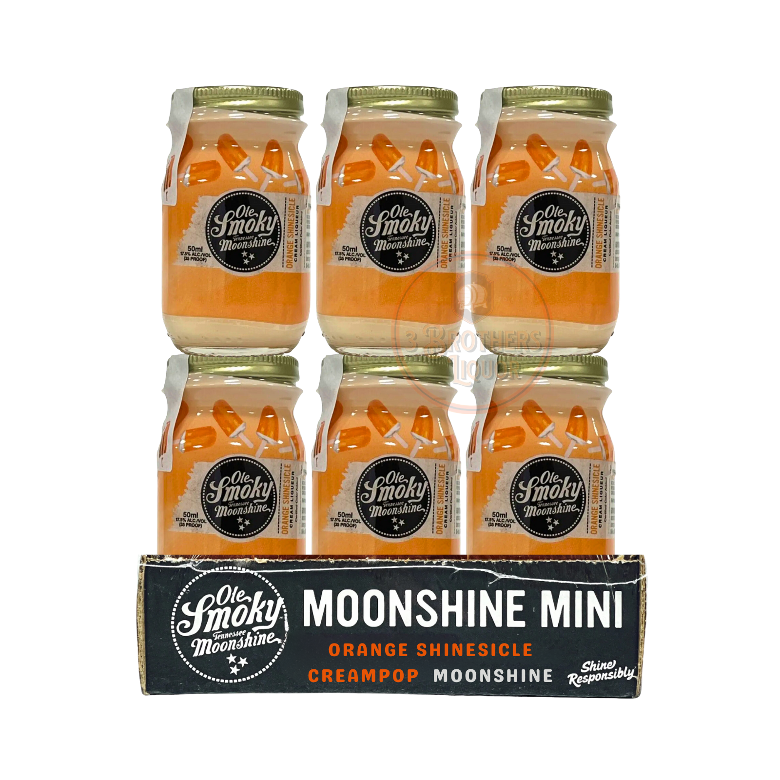Ole Smoky Orange Cream Pop Creamsickle Moonshines Mini Shots (6 of 50M ...