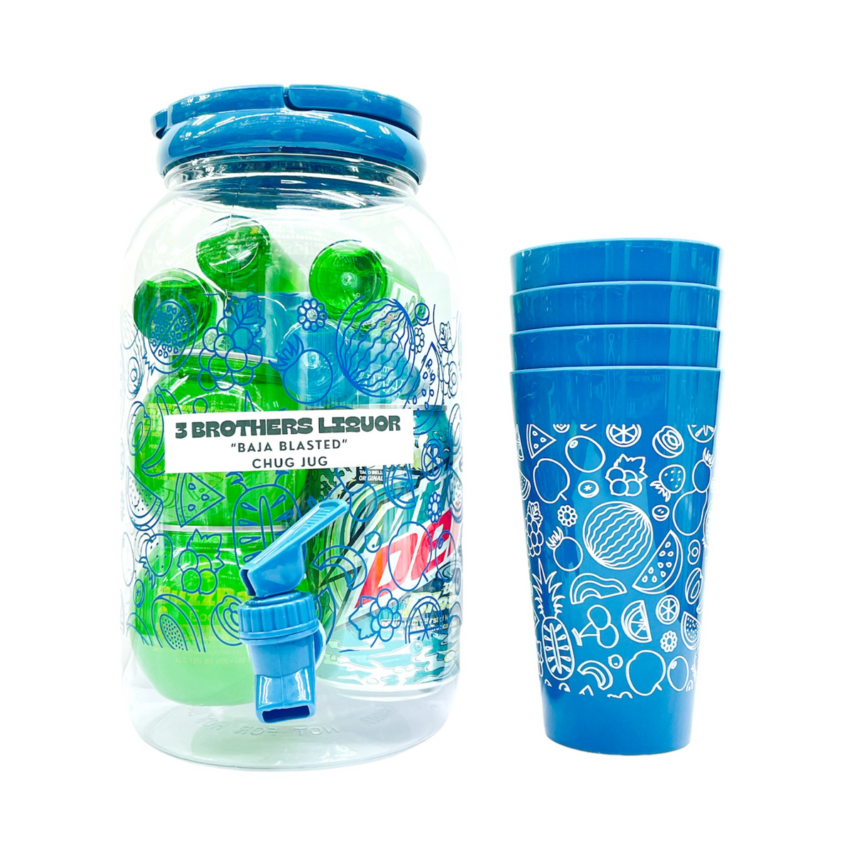 3 Brothers Liquor Baja Blasted Chug Jug Alcohol Cocktail Bucket ...