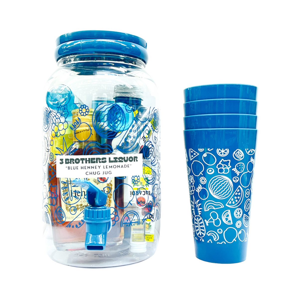 3 Brothers Liquor Blue Henney Lemonade Chug Jug Alcohol Cocktail Bucke ...