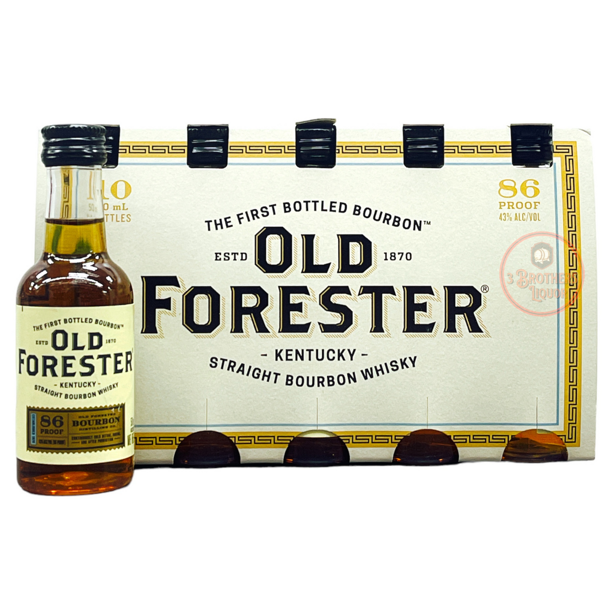 Old Forester Straight Bourbon Whisky 86 Proof Mini Shots (10 Of 50ML ...