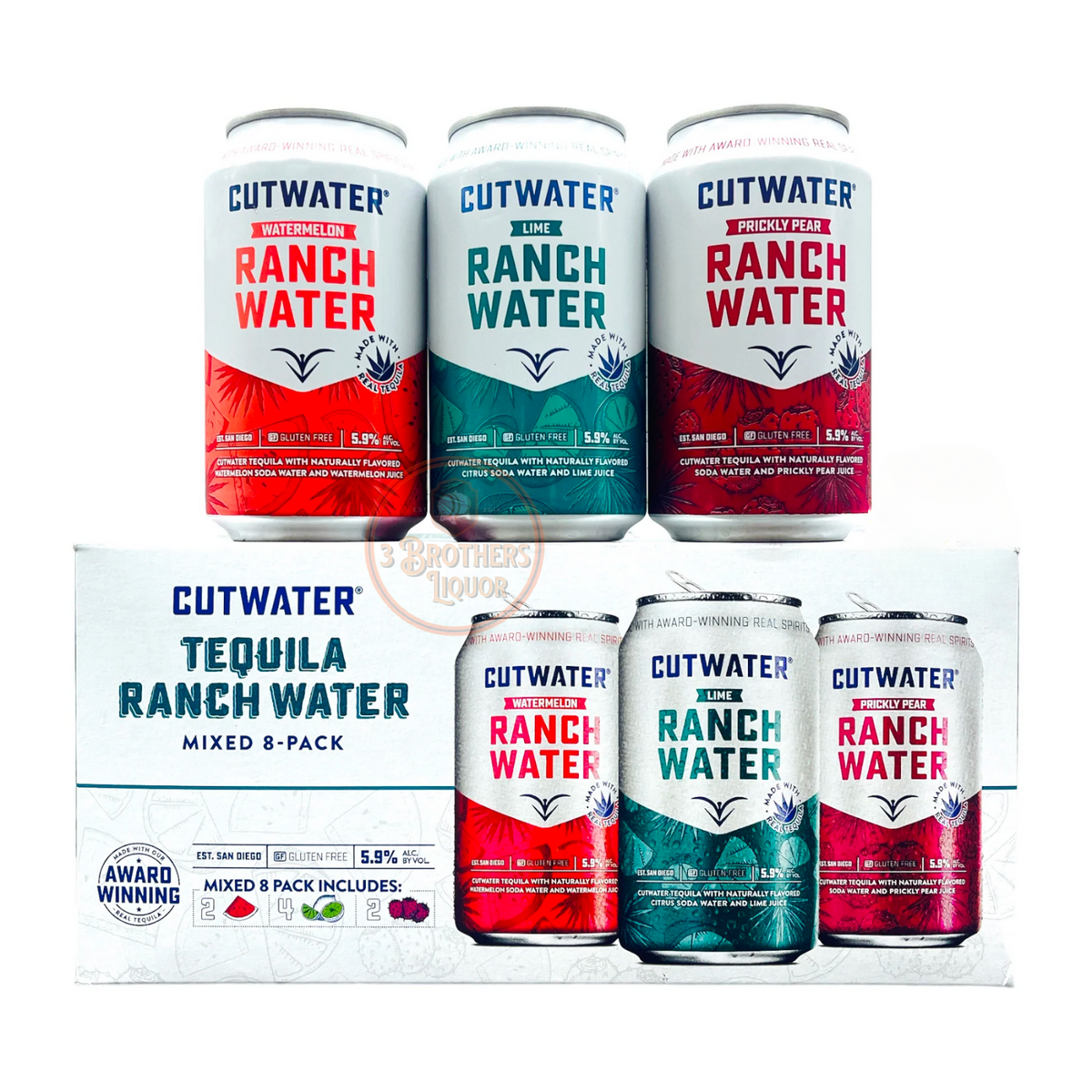 Cutwater Tequila Ranch Water Variety Pack Cocktails (8Pk Variety ...