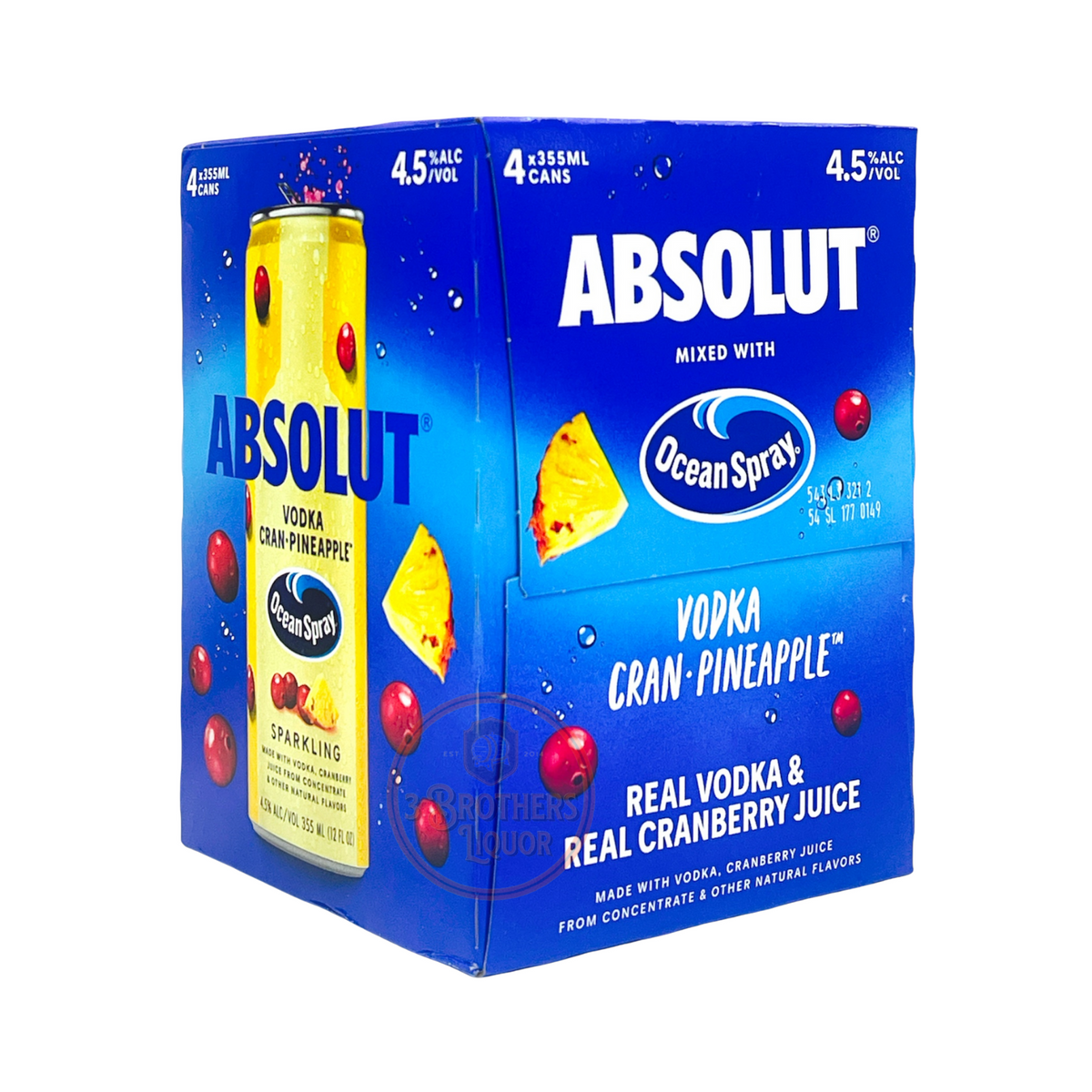 Absolut Mixed With Ocean Spray Vodka Cran-Pineapple Cocktail 4Pk Cans ...