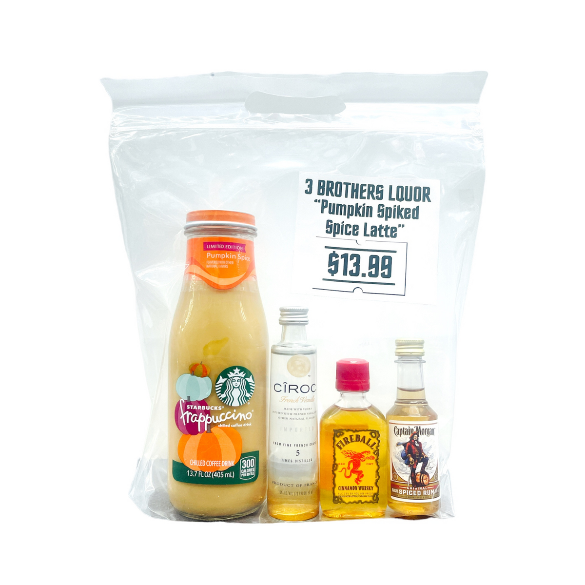 3 Brothers Liquor "Pumpkin Spiked Spice Latte" Cocktail In A Bag ...