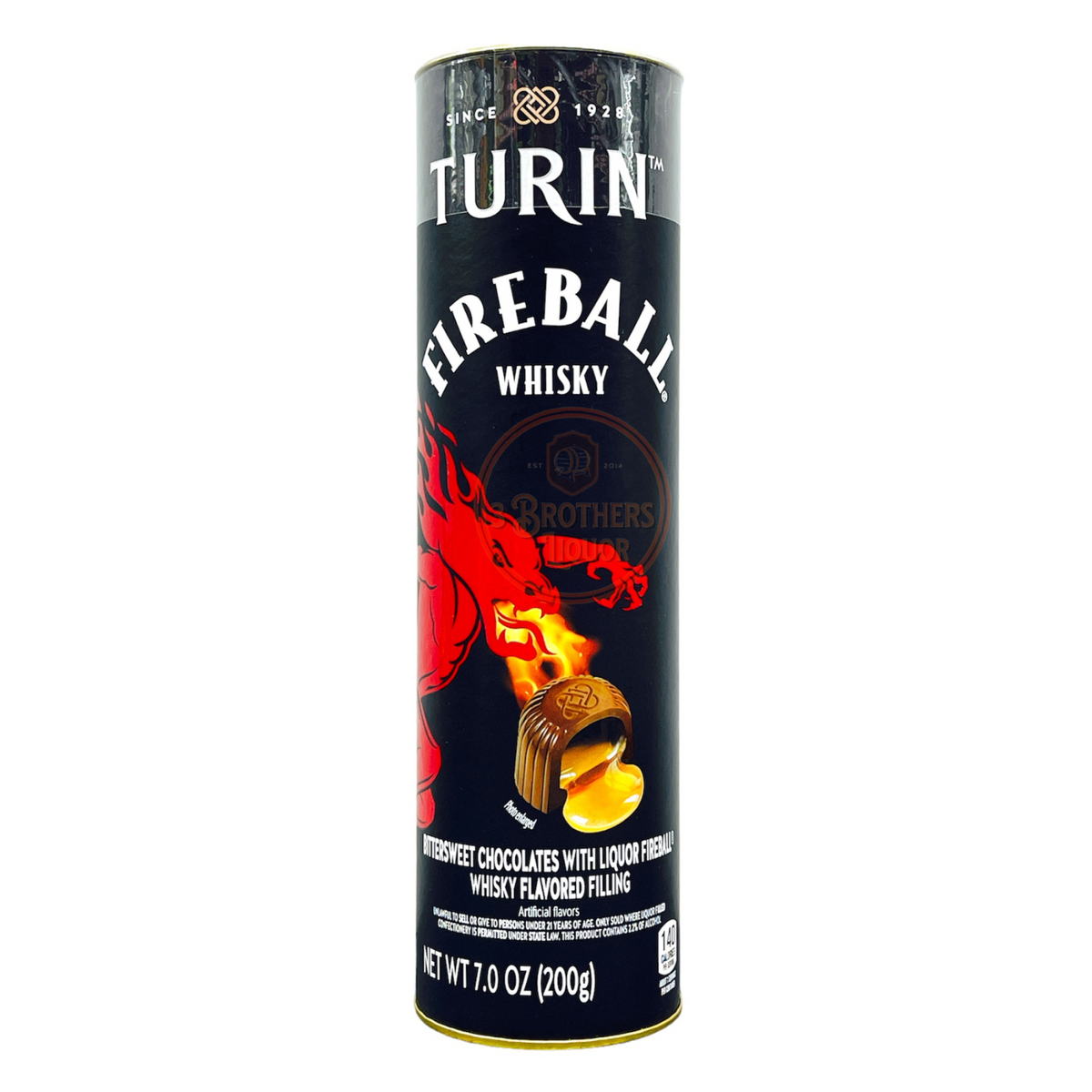 Turin Fireball Whiskey Filled Dark Chocolates In A Tub (7 oz ...
