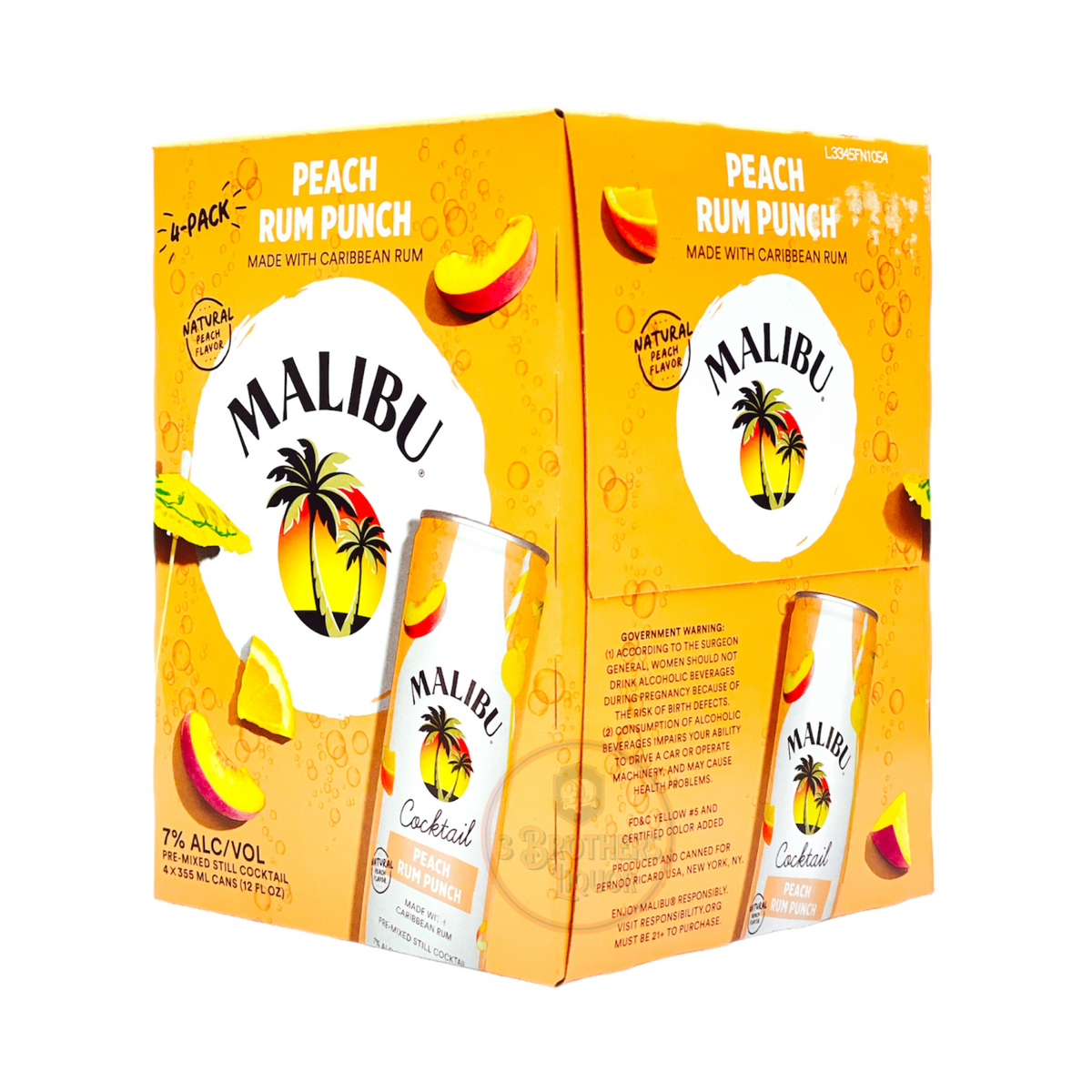 Malibu Peach Rum Punch Made With Caribbean Rum 4Pk Cocktail Cans ...