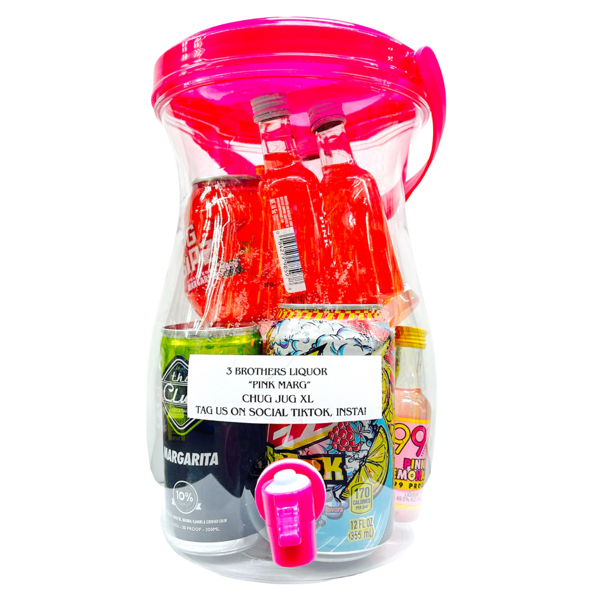 3 Brothers Liquor "Pink Margarita" Chug Jug XL Party Bucket ...