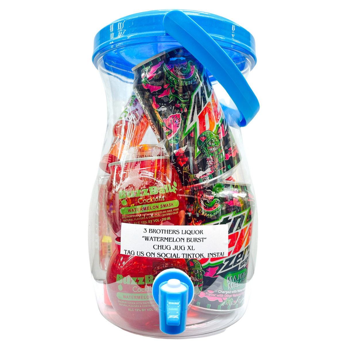 3 Brothers Liquor "Watermelon Burst" Chug Jug XL Party Bucket ...
