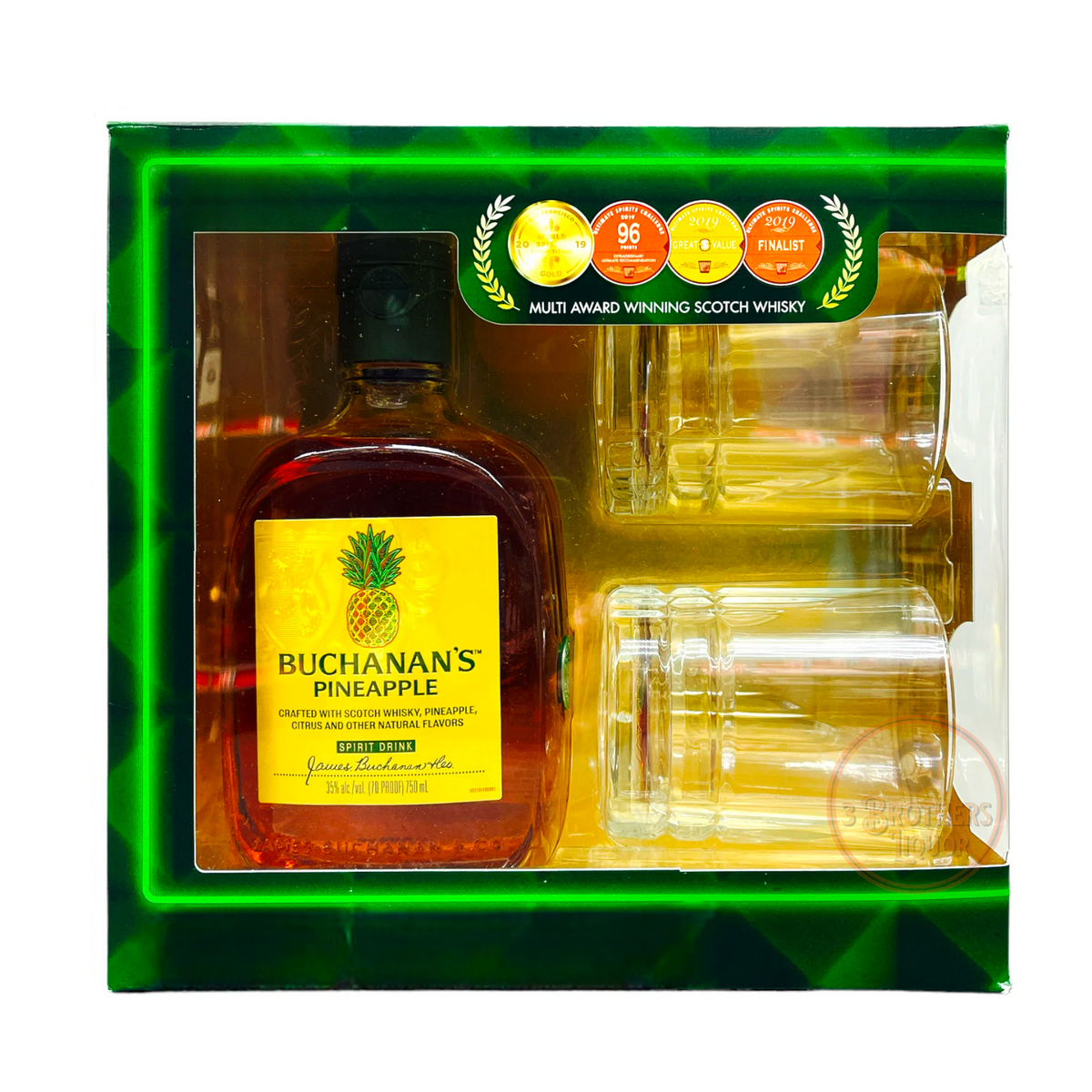 Buchanan's Pineapple Flavoured Scotch Whisky Gift Set W/ 2 Buchanan's ...