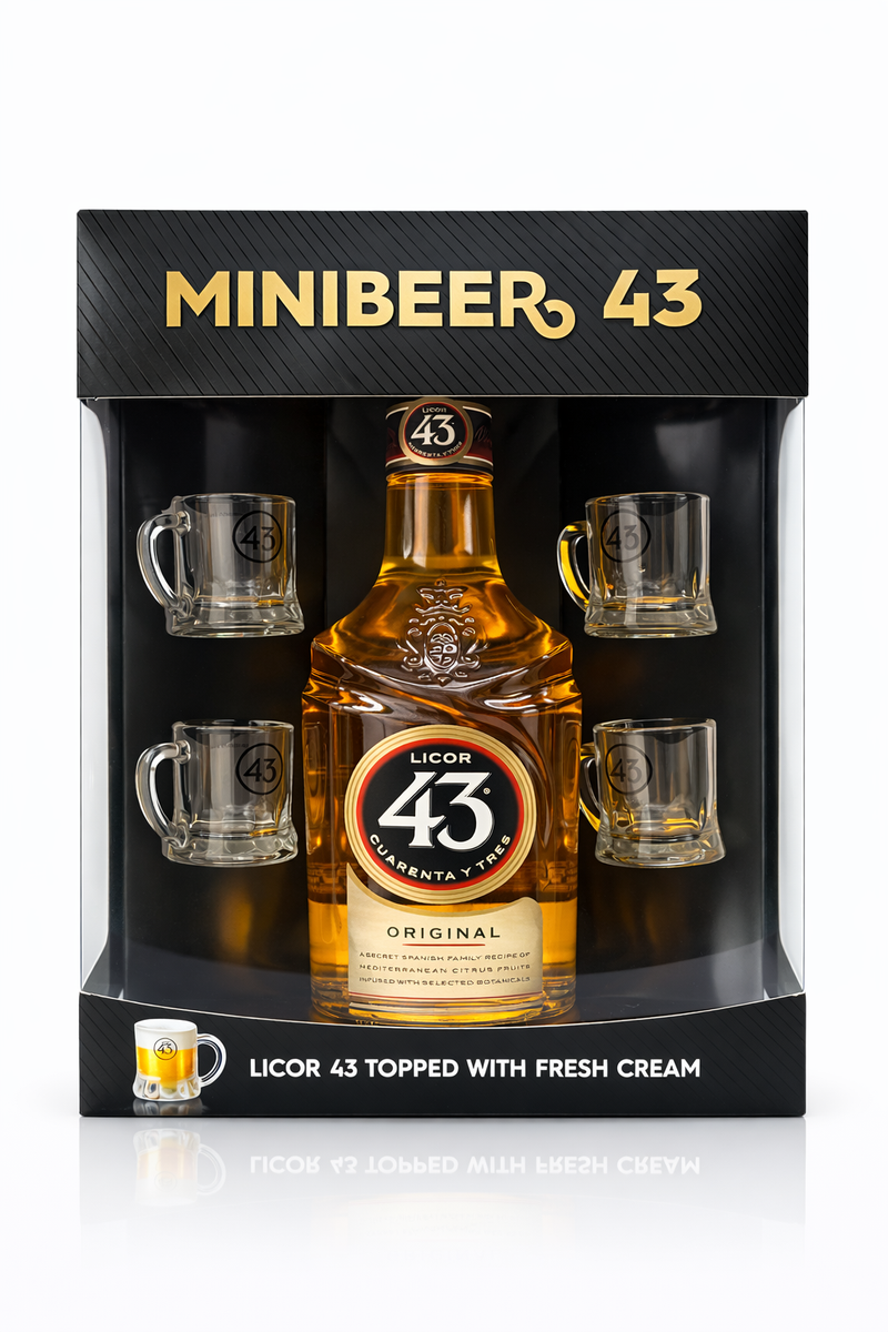 Licor 43 Liqueur Gift Set W/ 4 Minibeer Shot Glasses – 3brothersliquor