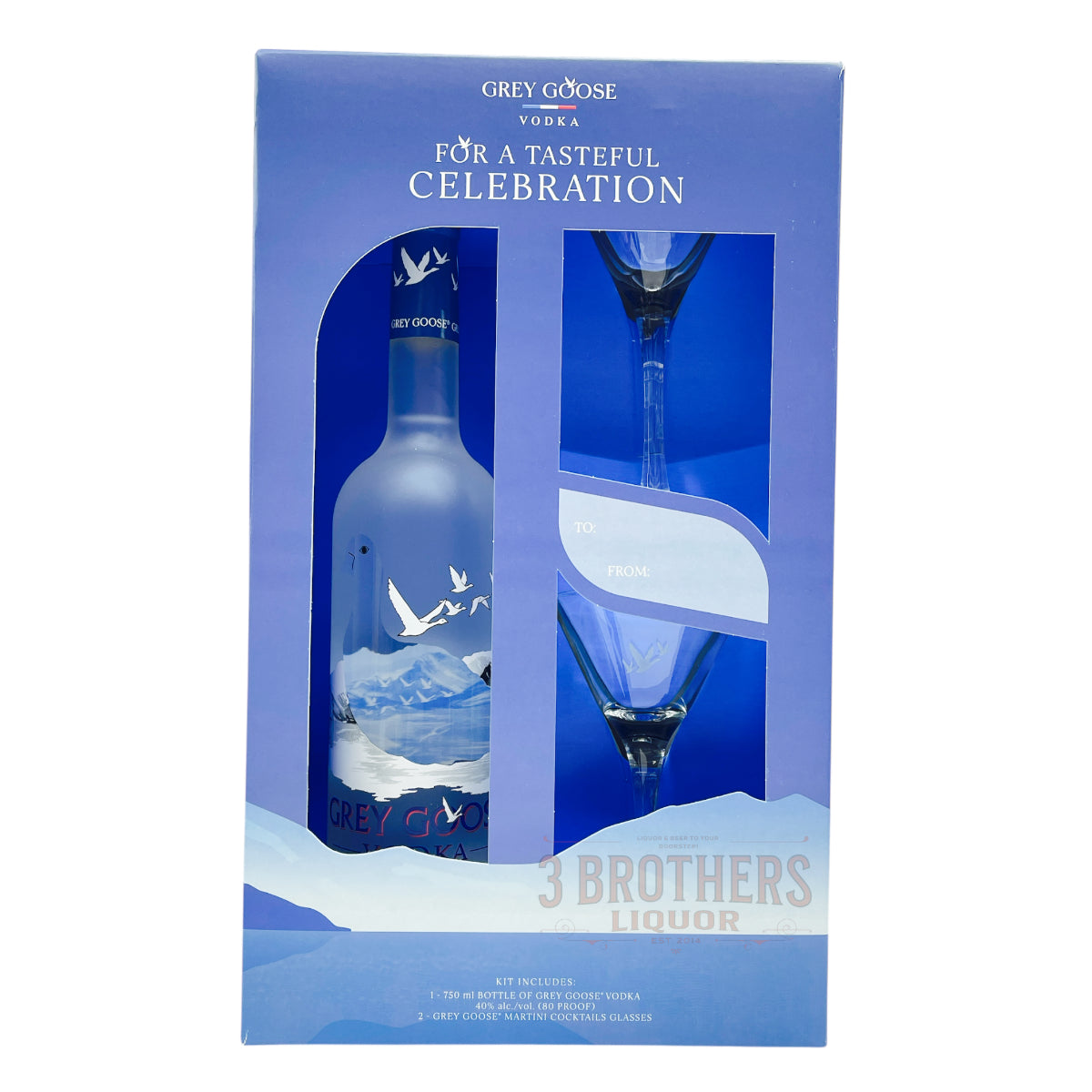 Grey Goose For The Tasteful Celebration Vodka Gift Set W/ 2 Martini Gl ...