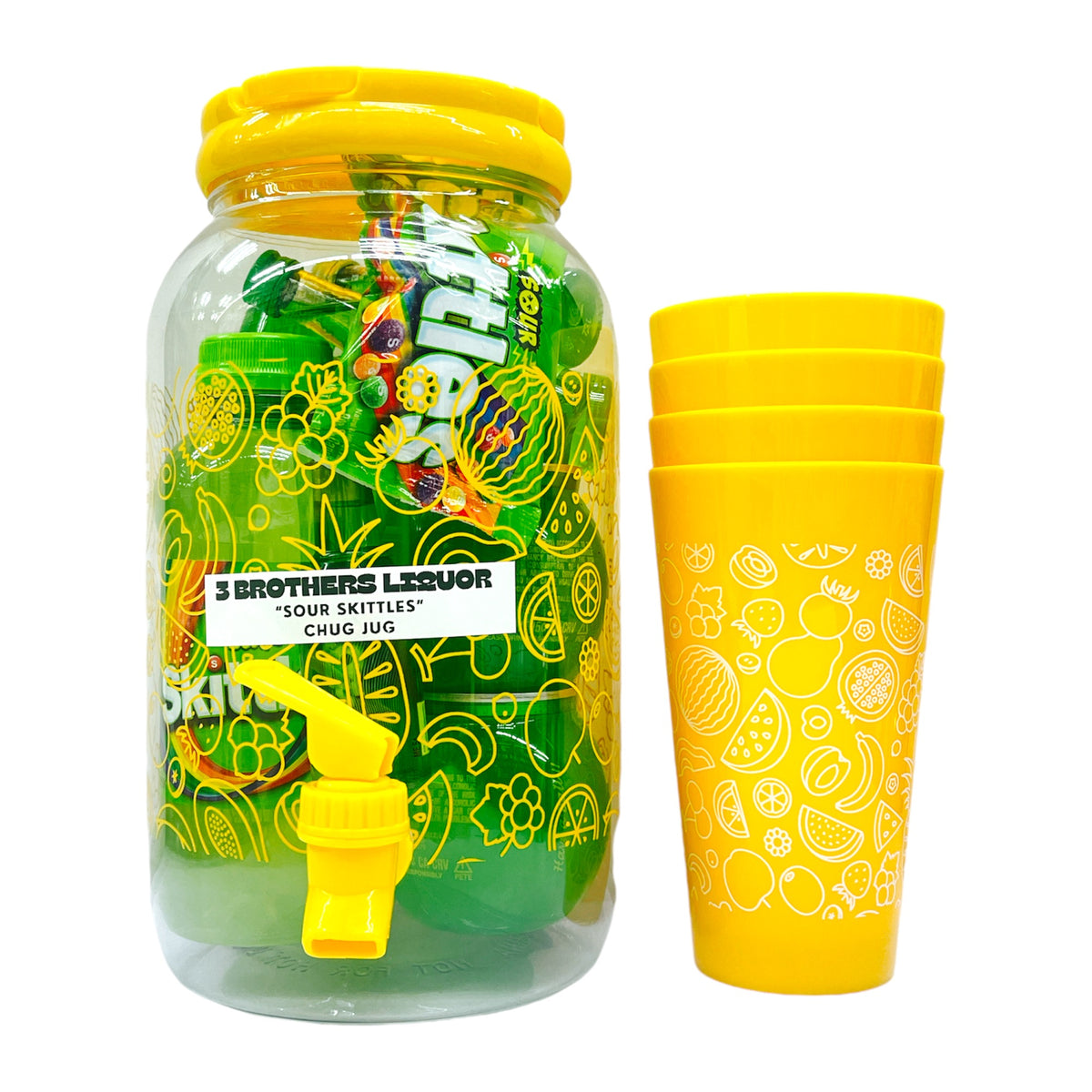 3 Brothers Liquor Sour Skittles Chug Jug Alcohol Cocktail Bucket ...