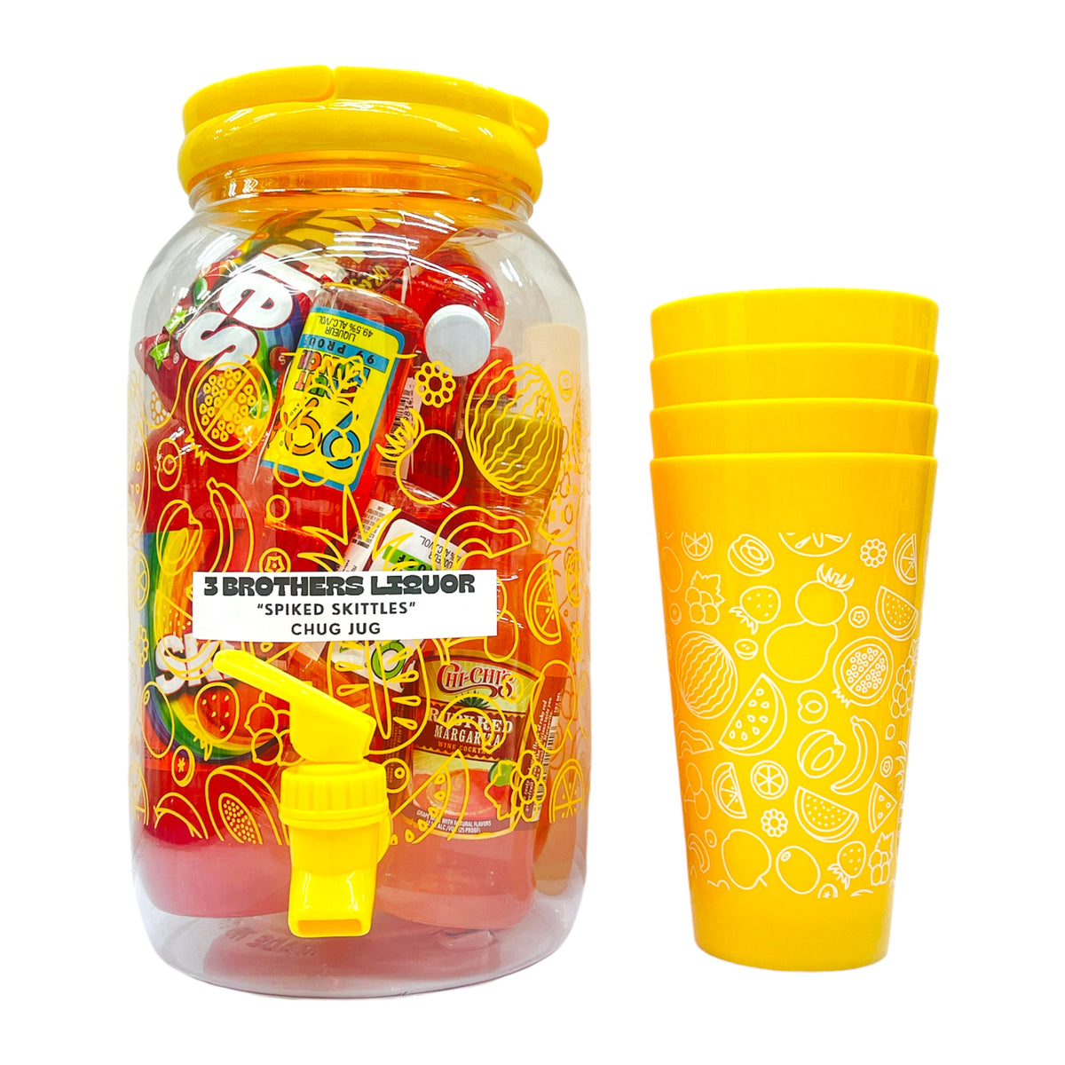 3 Brothers Liquor Spiked Skittles Chug Jug Alcohol Cocktail Bucket ...