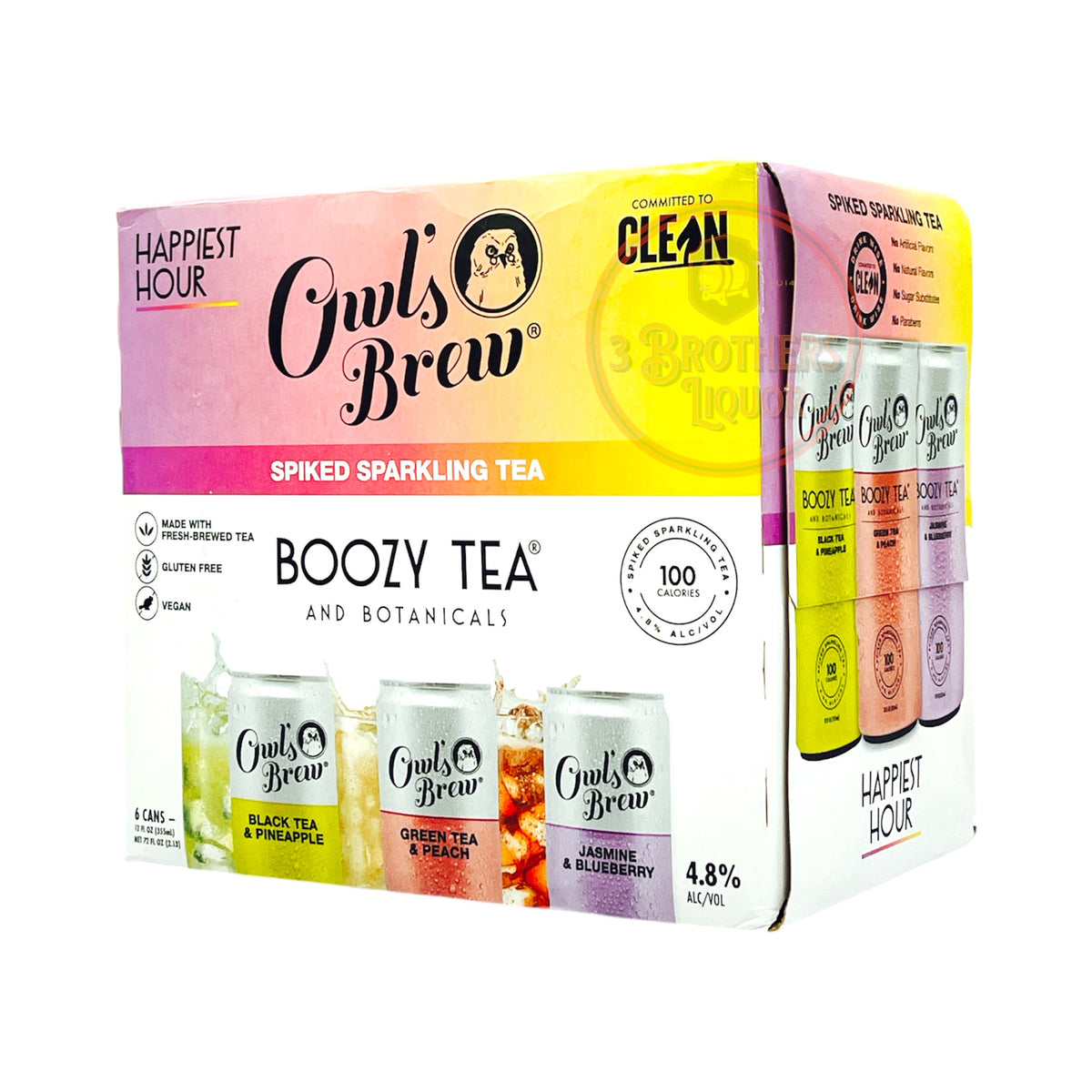 Owl's Brew Spiked Sparkling Tea Boozy Tea And Botanicals Happiest Hour ...
