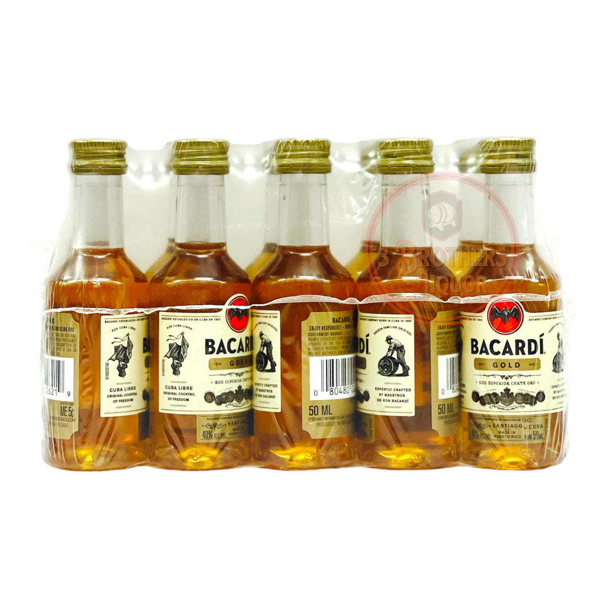 Bacard Superior Gold Rum Mini Shots (10 Of 50ML) – 3brothersliquor