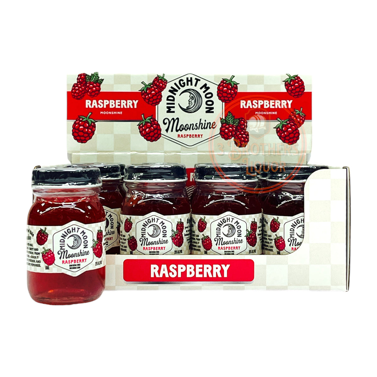 Midnight Moonshine Raspberry Flavored Moonshine Mini Shots (12 Of 50ML ...