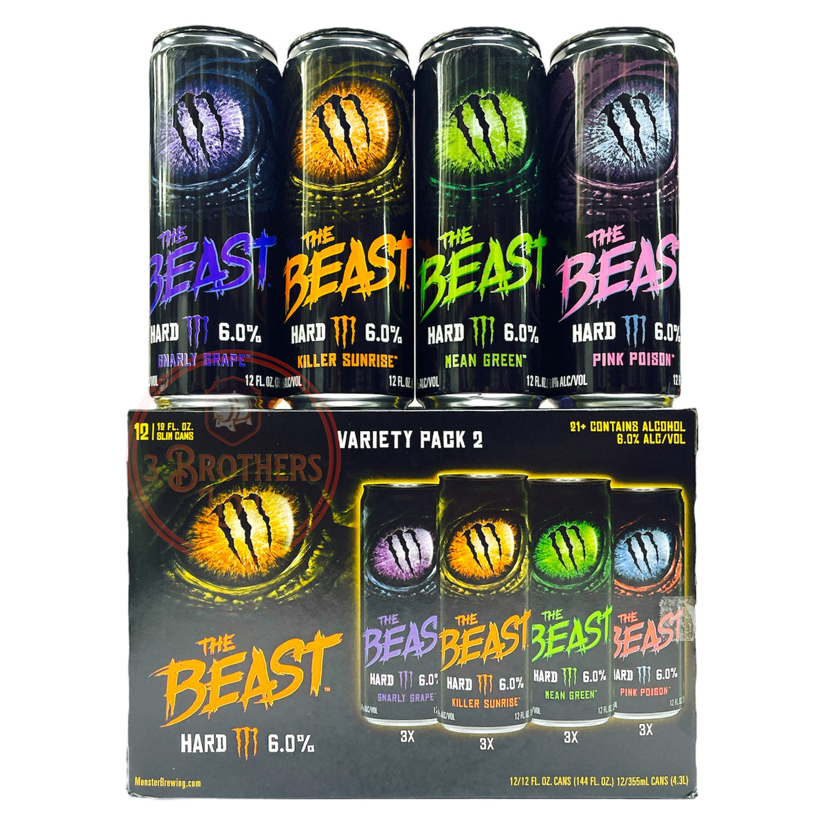 Monster The Beast Unleashed Hard Seltzer 12Pk Variety Pack #2 Edition ...