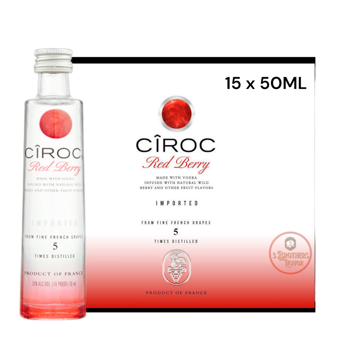 Ciroc Red Berry Flavored Vodka Mini Shots (15 of 50ML) – 3brothersliquor