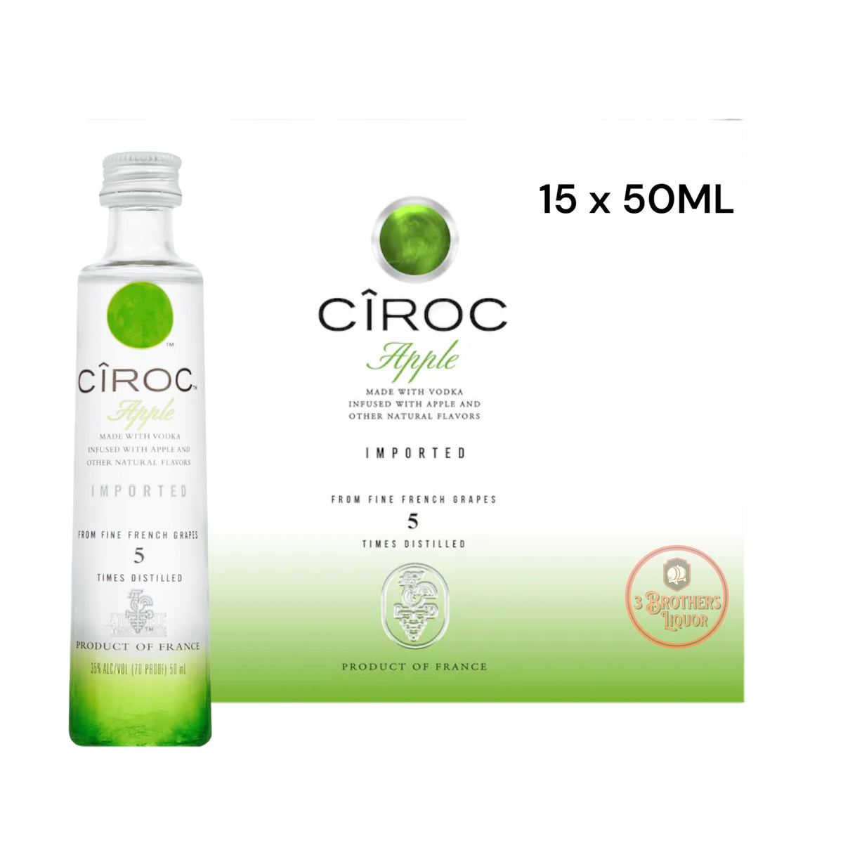 Ciroc Apple Flavored Vodka Mini Shots (15 of 50ML) – 3brothersliquor