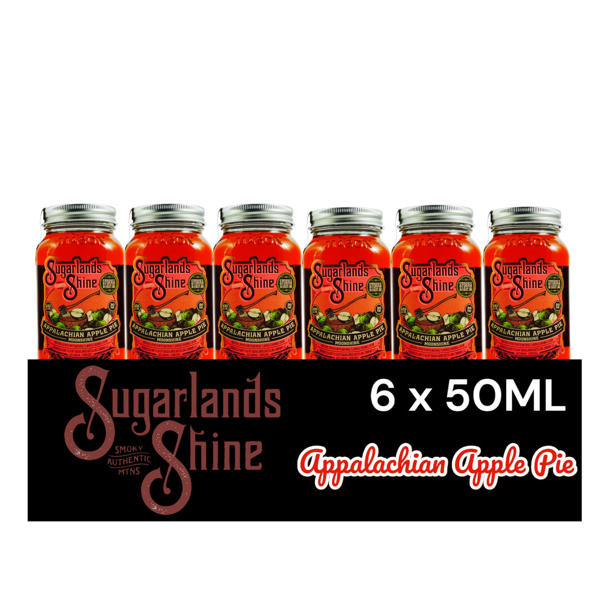 Sugarlands Shine Appalachian Apple Pie Moonshine Mini Shots (6 Of 50ML ...