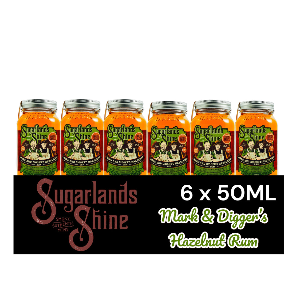 Sugarlands Shine Mark & Digger's Hazelnut Rum Mini Shots (6 Of 50ML ...