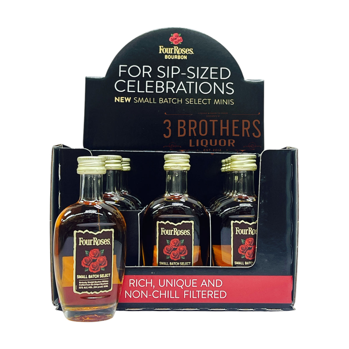 Four Roses Small Batch Select Bourbon Whiskey Mini Shots (12 Of 50ML ...
