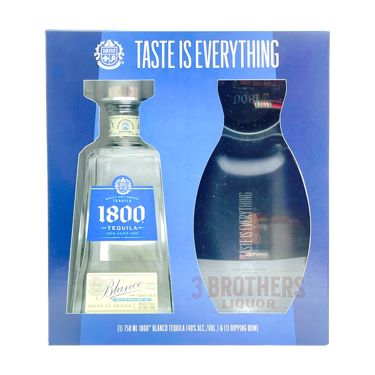 1800 Silver Tequila Gift Set W/ 1800 Dipping Bowl – 3brothersliquor