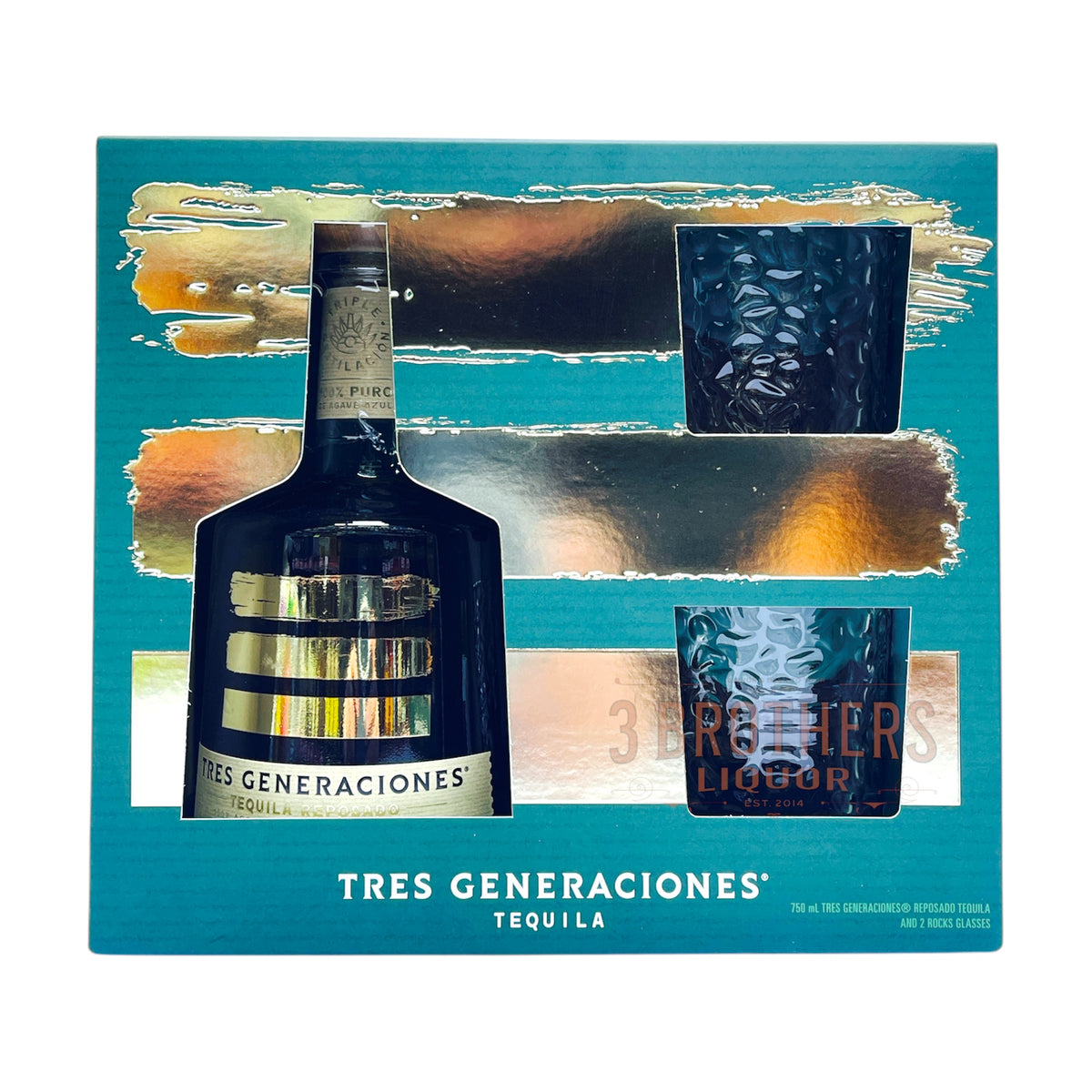 Tres Generaciones Reposado Tequila Gift Set W/ 2 Tres Generaciones Roc ...