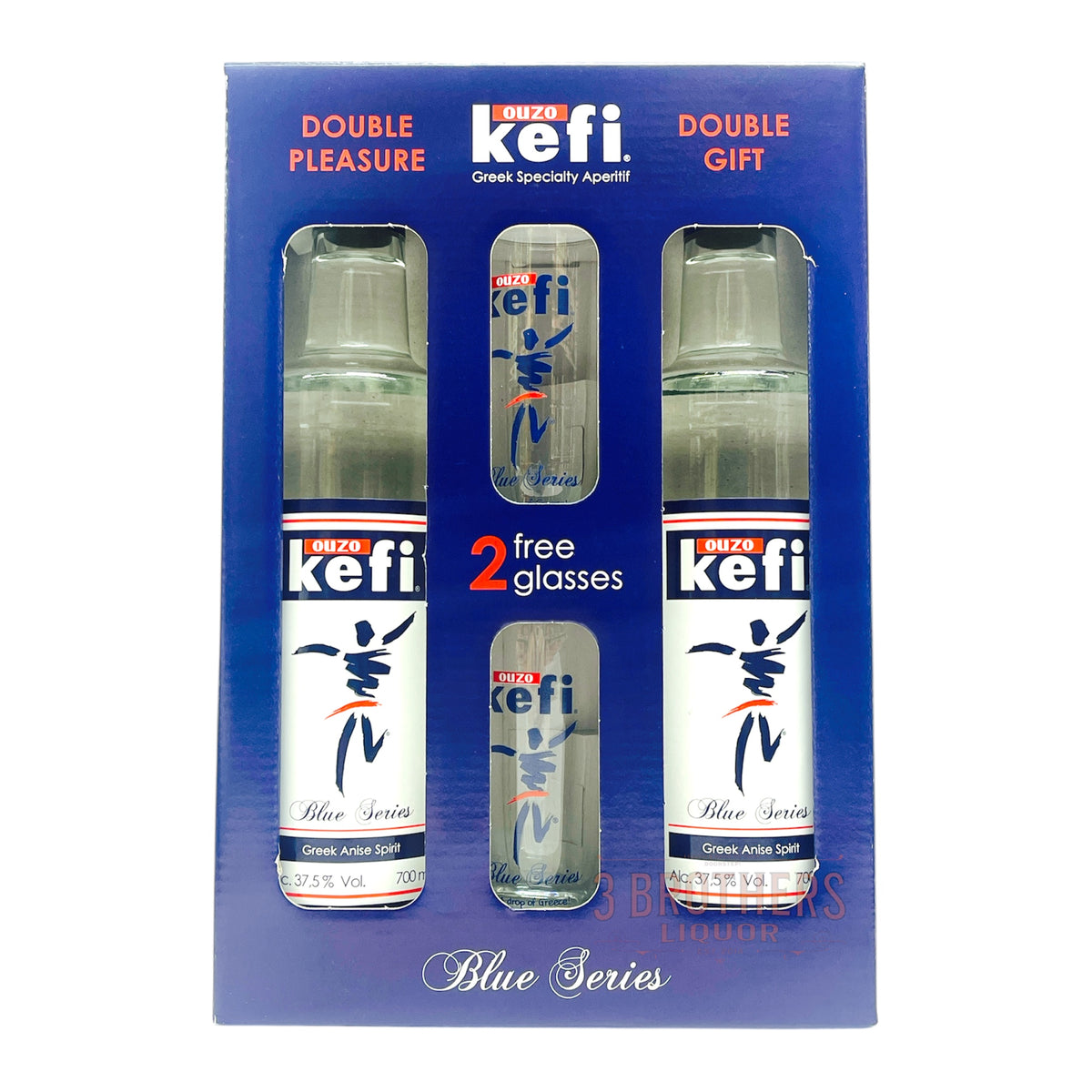 Kefi Blue Series Double Gift Set 2 Bottles & 2 Kefi Glasses Arak Gift ...