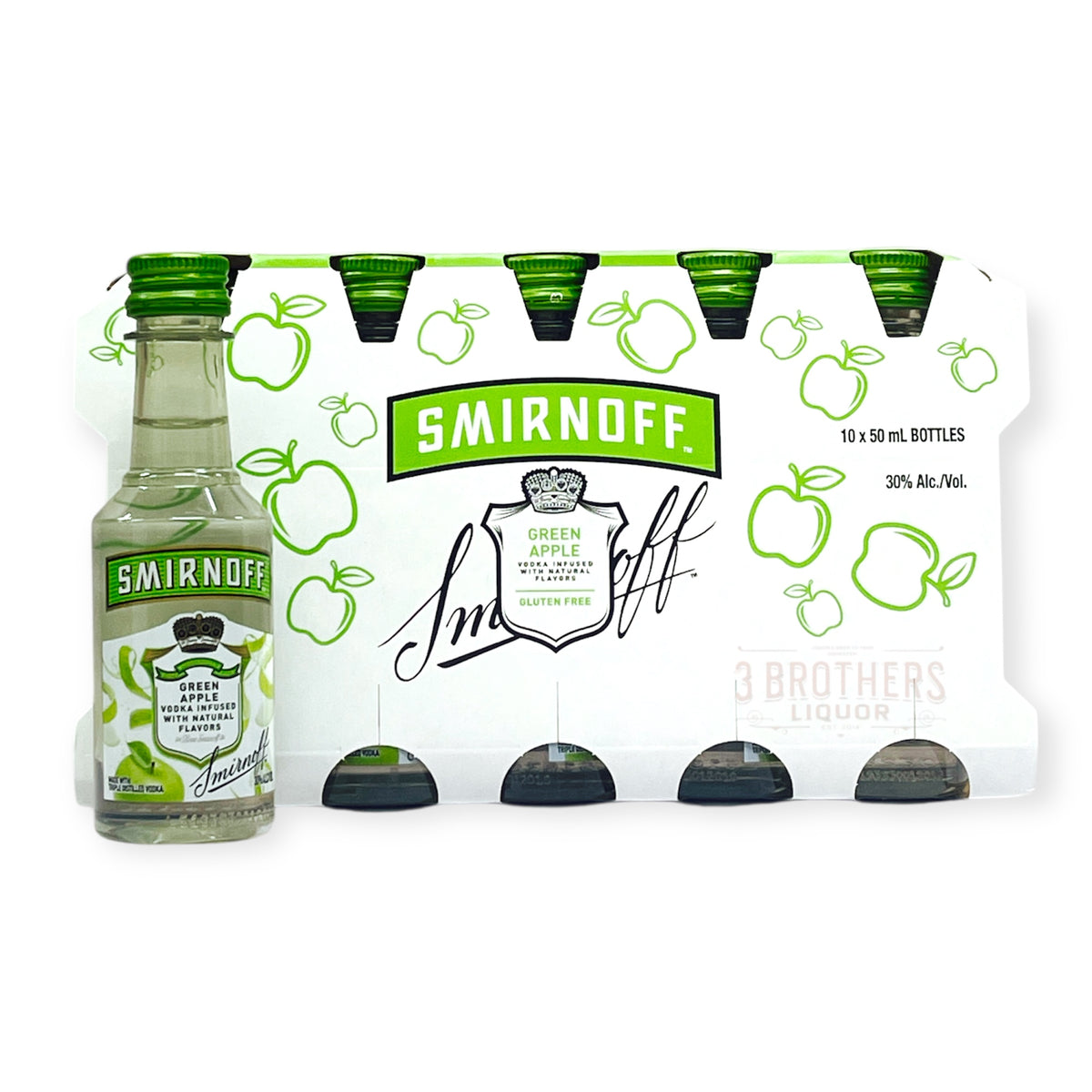 Smirnoff Green Apple Flavored Vodka Mini Shots (10 Of 50ML ...
