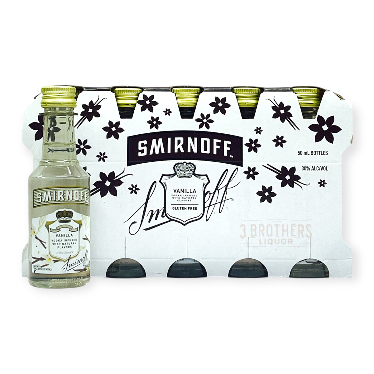 Smirnoff Vanilla Flavored Vodka Mini Shots (10 Of 50ML) – 3brothersliquor