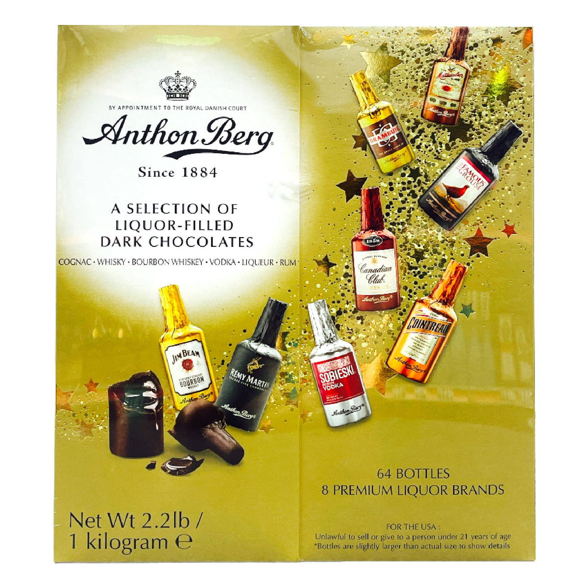 Anthony Berg A Selection Of Liquor-FIlled Dark Chocolates Gift Set ...