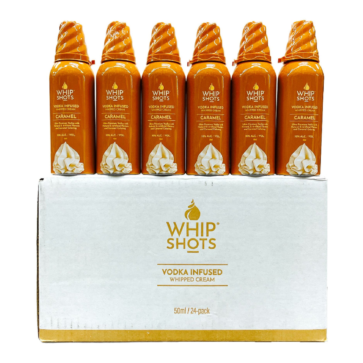 Whip Shots Vodka Infused Caramel Whipped Cream Case (24x50ML ...