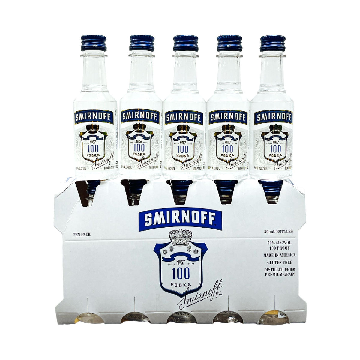Smirnoff 100 Proof Vodka 10 of 50ML Mini Shots – 3brothersliquor