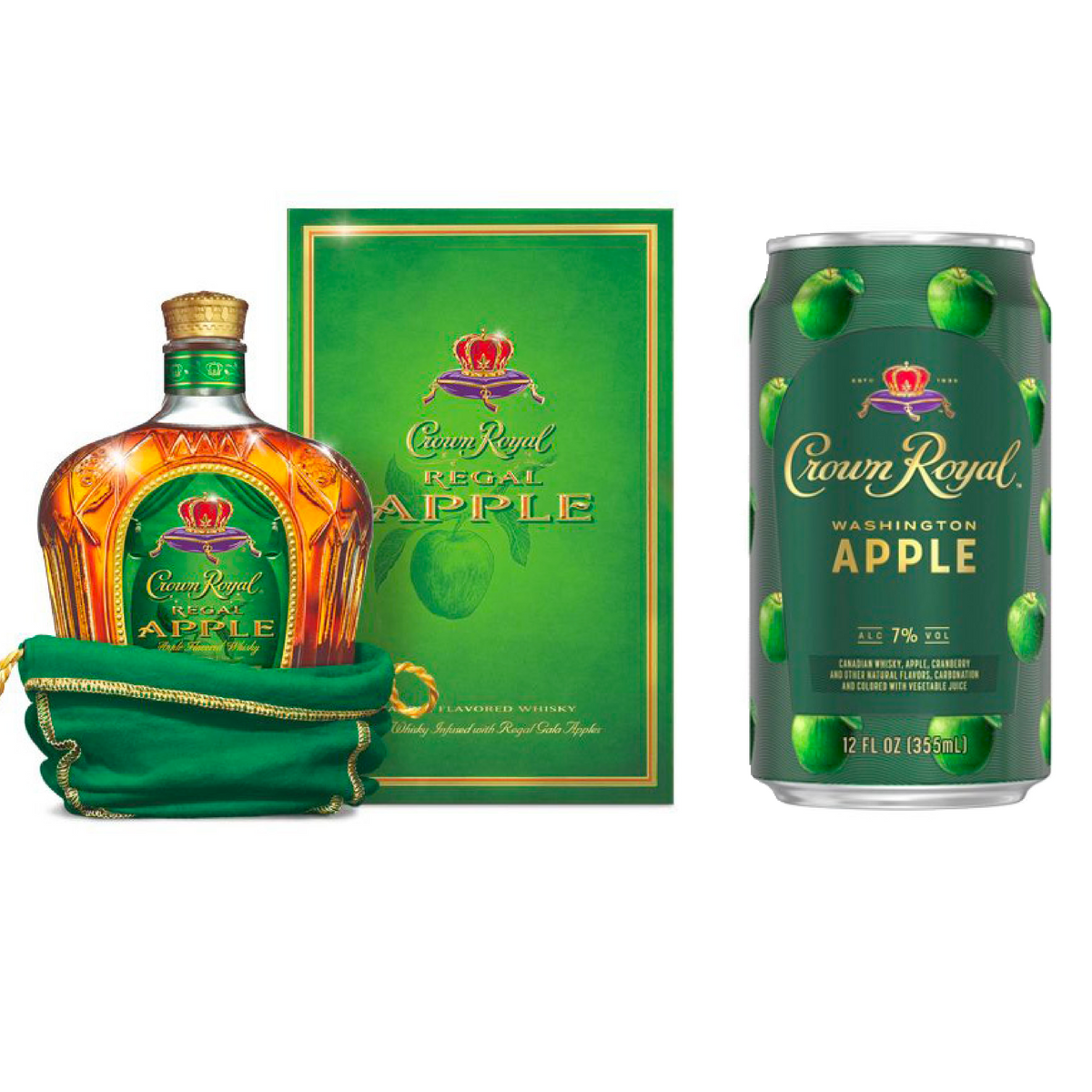 Crown Royal Apple + Crown Royal Washington Apple 4-PK Can Whisky Combo ...