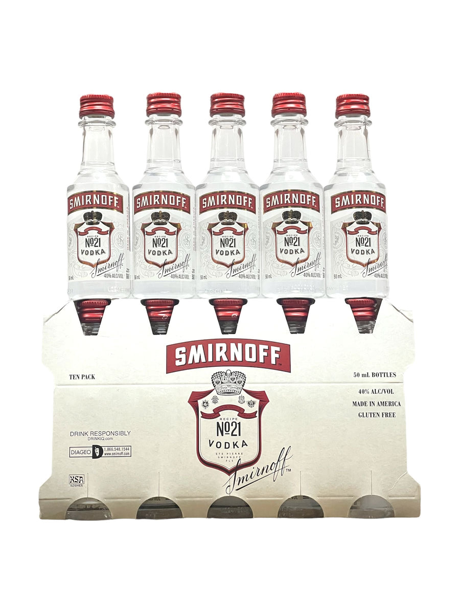 Smirnoff Regular Top Cap Vodka Mini Shooters (50ML x 10 Shots ...