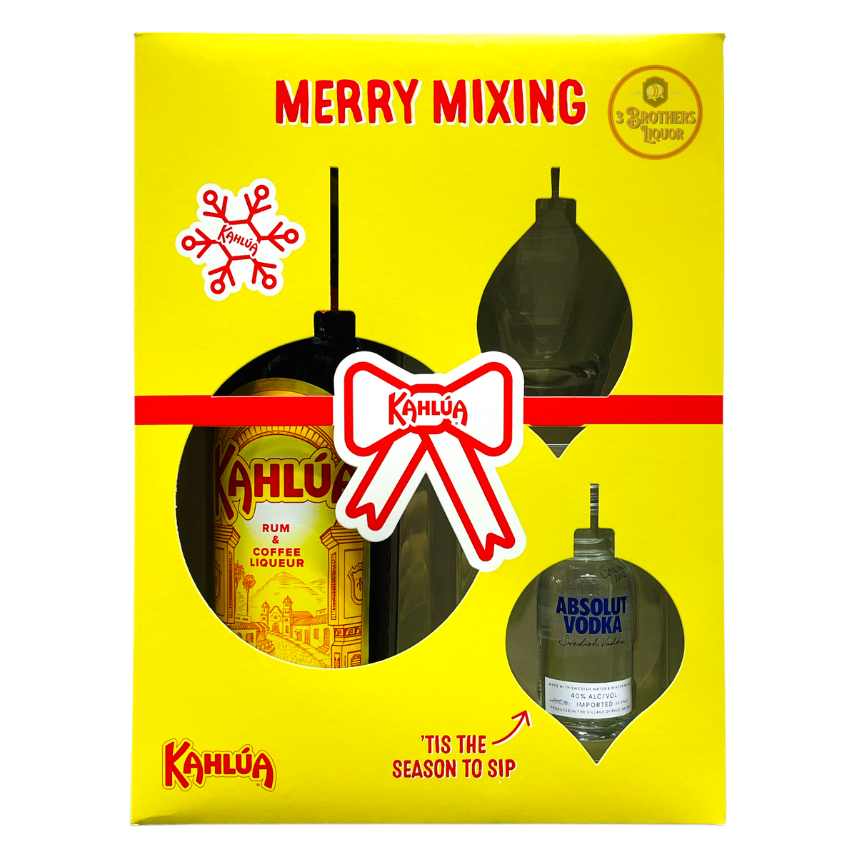 Kahlua The Original Cream Liqueur Gift Set W/ Kahlua Glass & Absolut S ...