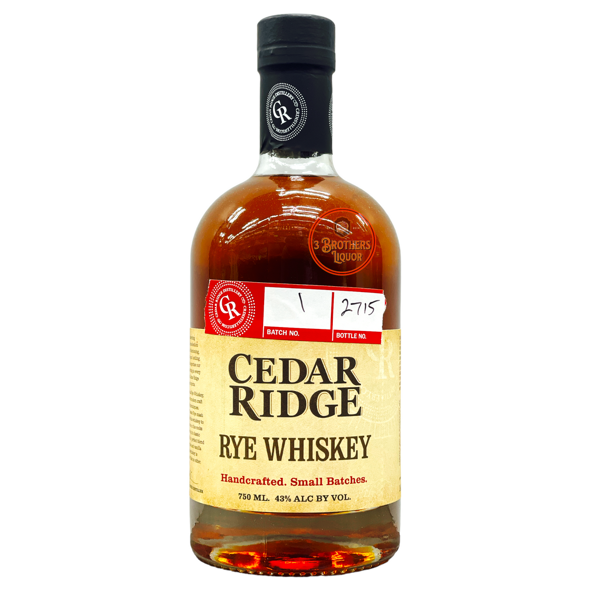 Cedar Ridge Straight Rye Whiskey – 3brothersliquor