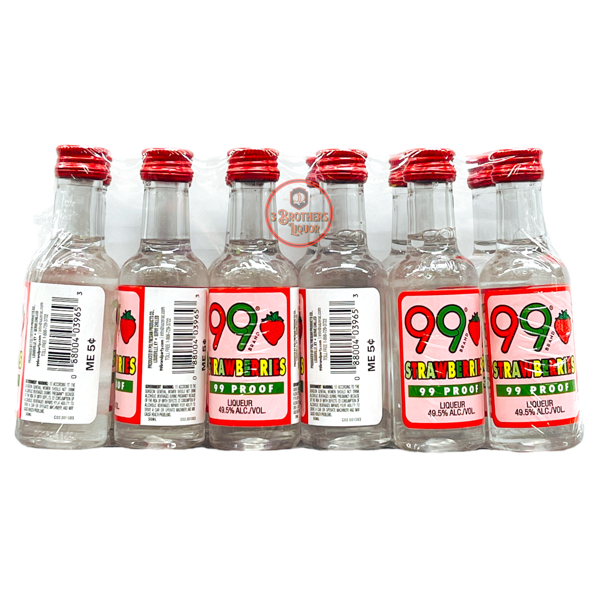 99 Brand Proof Strawberries Liqueur 50ML Shots – 3brothersliquor