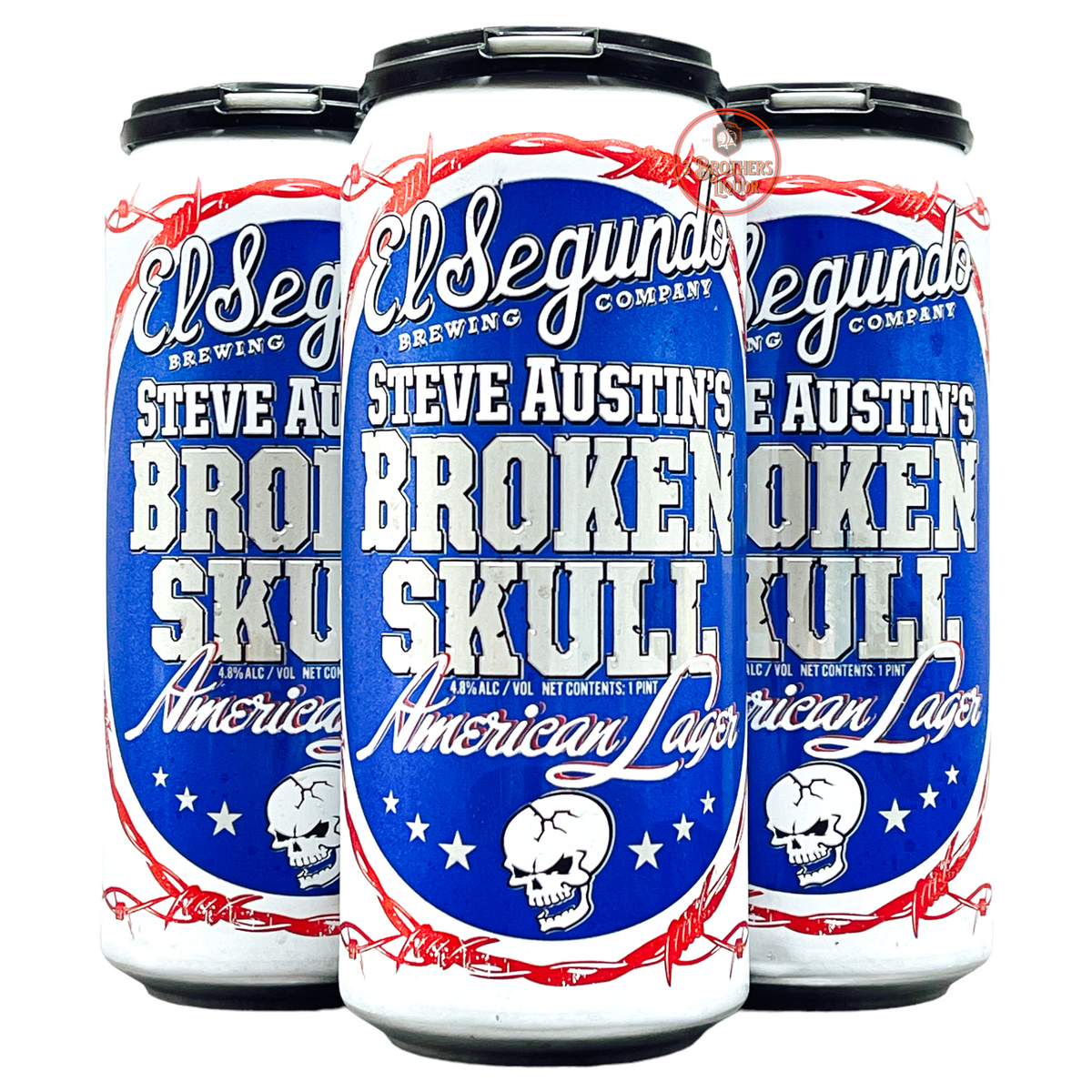 El Segundo Brewing Steve Austin's Broken Skull American Lager (4PK Can ...