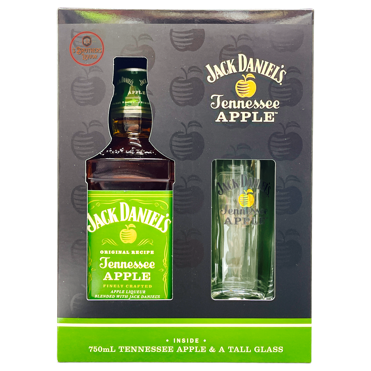 Jack Daniel's Tennessee Apple Whiskey Gift Set W/ Jack Apple Tall Glas ...