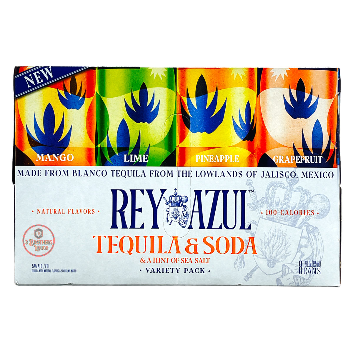 Rey Azul Tequila & Soda And A Hint Of Sea Salt 8Pk Canned Cocktails ...